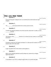 ITEC 231 By Gabriele Meiselwitz Docx ITEC 231 MID TERM Question 1 1 Out Of 1 Points Choose The