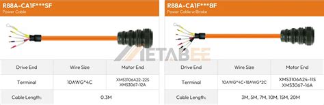 Omron Servo Motor Power And Encoder Cable Assemblies Metabeeai