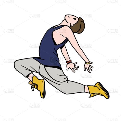 手绘 街舞人物元素