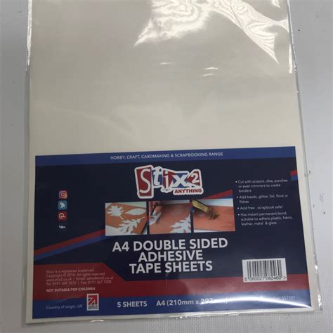 Double Sided A4 Adhesive Tape Sheets 210mm X 297mm A4 Made In Britain