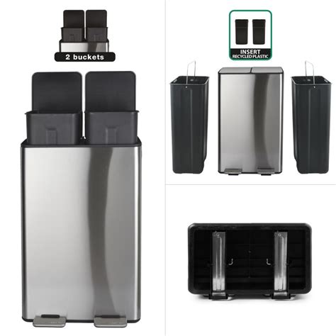 Selective Sorting Bin 60l Aliya 2x30l Brushed Steel Spirella