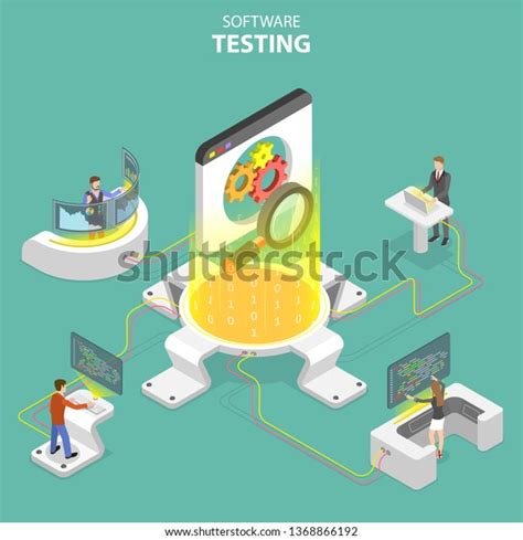 Isometric Flat Vector Concept Software Quality Stock Vector Royalty Free 1368866192