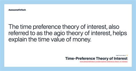 Time Preference Theory Of Interest Awesomefintech Blog