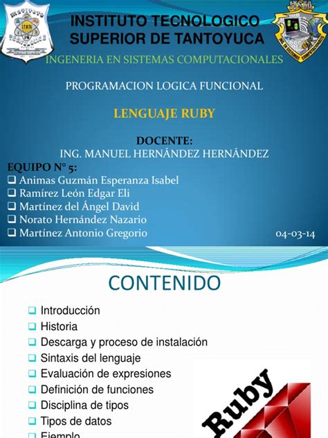 ruby exposicion pdf ruby lenguaje de programación lenguaje de
