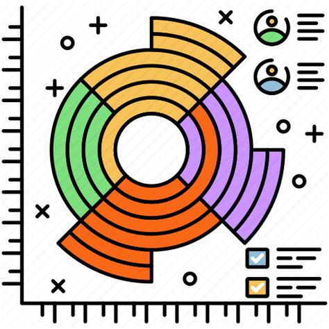 Sunburst Graph Colorful Ring Data Visualization Circular Icon