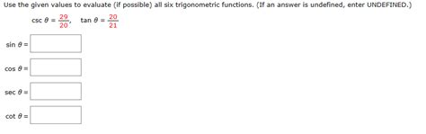 Solved Use The Given Values To Evaluate If Possible All Chegg