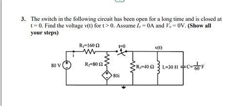 Solved The Switch In The Following Circuit Has Been Open Chegg