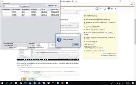 Java Hacer Un Update A Una Tabla Y Me Sale Parameter Index Out Of Range 1