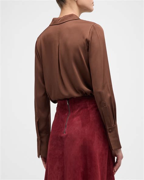 Kobi Halperin Larissa Split Cuff Button Down Blouse Neiman Marcus