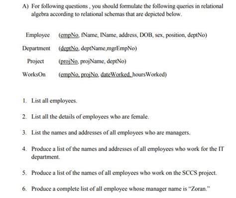 solved a for following questions you should formulate the