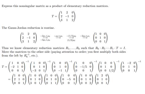 Express This Nonsingular Matrix As A Product Of