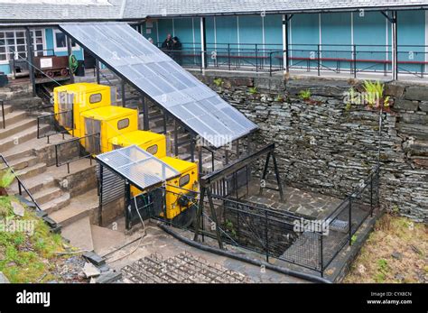 Wales Snowdonia Blaenau Ffestiniog Llechwedd Slate Caverns Steepest Mine Cable Railway In