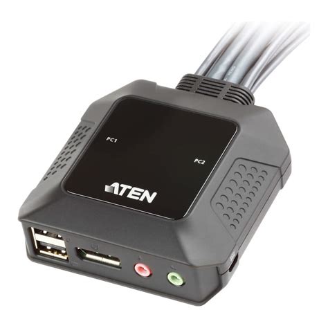 Aten 2 Port Usb Displayport Kvm Switch W Remote Port Selecter Ple Computers