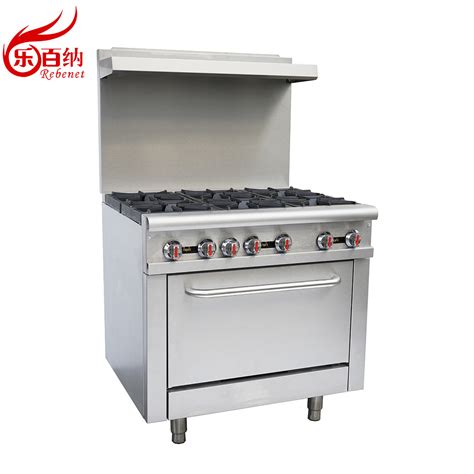 Commercial Industrial Kitchen 6 Burners Gas Cooker Range With Gas Full