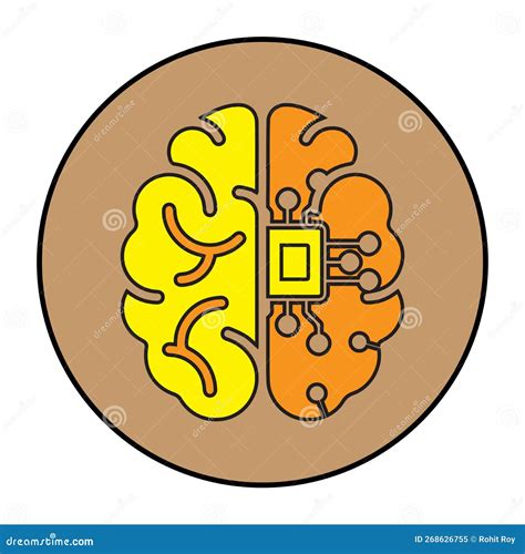 Brain Cortex Cybernetics Icon Stock Illustration Illustration Of