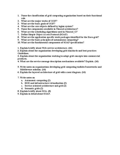 Important Questions Grid Computing 1 Name The Classification Of