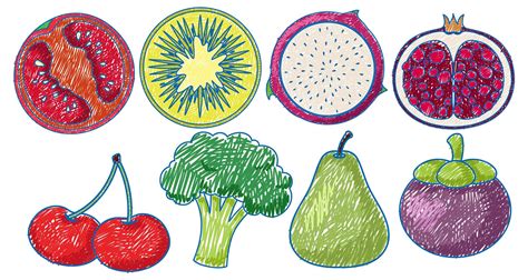 Fruits And Vegetables Drawing