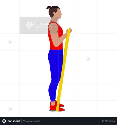 Man Doing Resistance Band Bicep Curl Exercise For Arm Animation Free Download Gym And Fitness