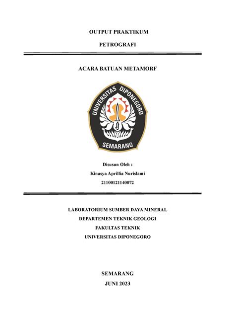 Output Praktikum Asisten Acara Annisa Puspa Wicitra 21100120120016 Semarang 1 Juni 2023