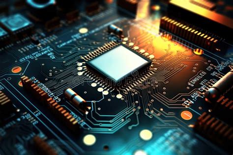 Motherboard With Electronic Components Powerful Processor Development