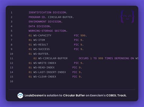 louisdosnon s solution for circular buffer in cobol on exercism