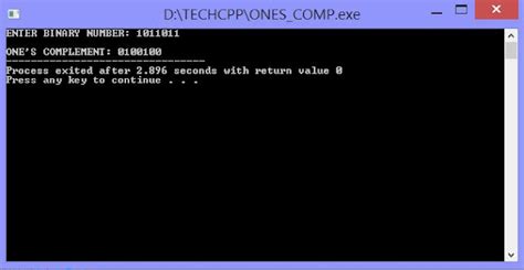 C Program To Display Ones Complement Of A Given Binary Number DEVCPP GCC TECHCPP