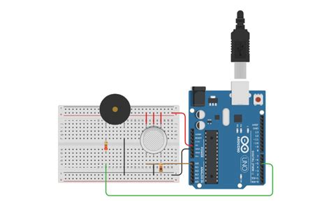 Circuit Design Gas Sensor Tinkercad