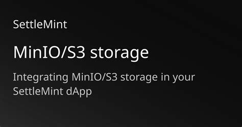 Minios3 Storage