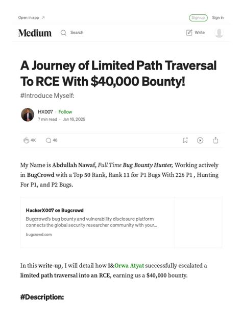 a journey of limited path traversal to rce with 40 000 bounty by hx007 ja2n 2025 medium