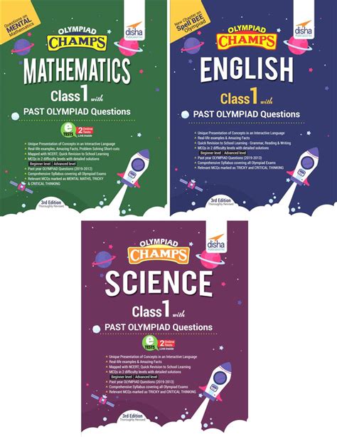 Olympiad Champs Science Mathematics English Class 1 With Past Questions 3rd Edition By Disha