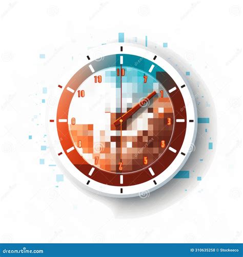 Pixel Art Clock With Vibrant Colors By Pixelplantmaster Stock Illustration