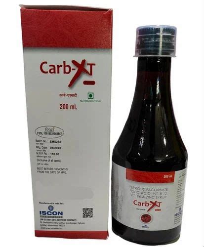 Carb Xt Ferrous Ascorbate Syrup Packaging Size 200 Ml At ₹ 110bottle