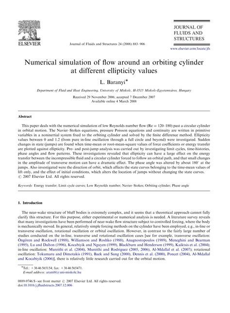 Pdf Computation Of Viscous Flow Around A Circular Cylinder In Orbital Motion In A Uniform Flow