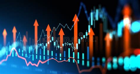 Financial Candlestick Graph With Growing Arrows Stock Illustration Illustration Of Digital