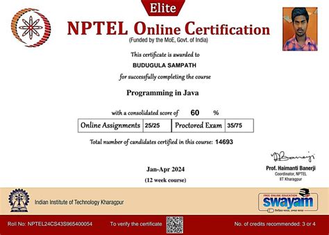 Sampath Budugula On Linkedin Java Programming Nptel Learning Javadeveloper Techskills