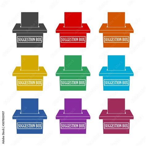 Suggestion Box Color Icon Set Isolated On White Background Stock Illustration Adobe Stock Suggestion Box Color Icon Set Isolated On White Background Stock Illustration Adobe Stock