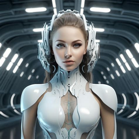 premium photo female android with her face obscured to maintain
