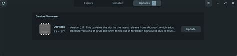 device firmware update uefi dbx version 217 hardware support