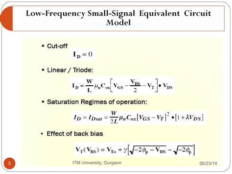 MOSFET Small Signal Model PPT