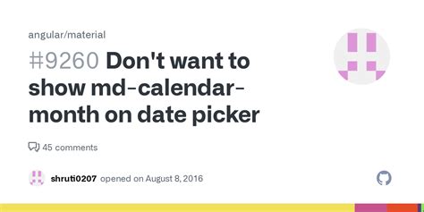 Dont Want To Show Md Calendar Month On Date Picker · Issue 9260