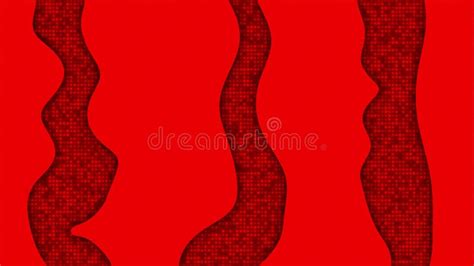 Red Color Wiggling Paper Cut Out With Glowing Square Shapes Modern Design Loop Able Geometrical