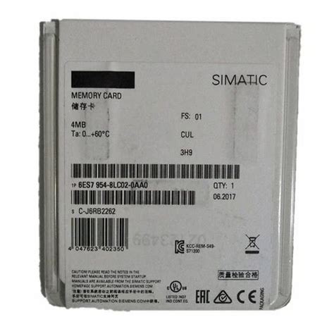 Siemens MB Simatic S Memory Card For S X Cpu Sinamics Es Lc Aa At In