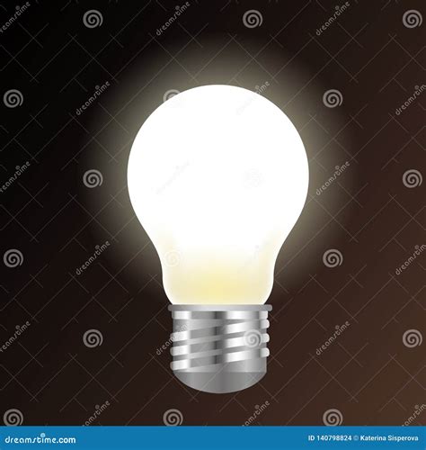 Shining Light Bulb Isolated On Dark Background Vector Illustration Stock Vector Illustration