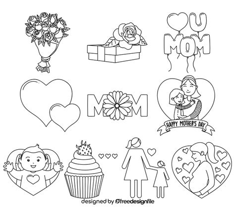 Free Mother Day Clip Art Black And White 5929777 Clipart Library