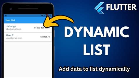 How To Create A Dynamic List In Flutter Youtube