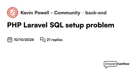 Php Laravel Sql Setup Problem Kevin Powell Community