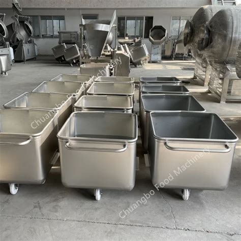 Stainless Steel Movable Meat Bin With Wheels Meat Processing Machine