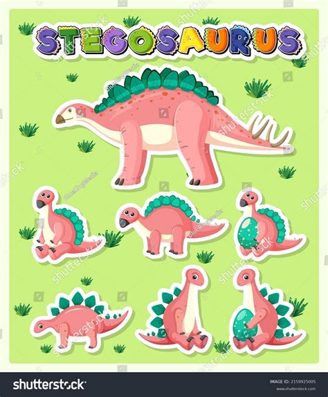 귀여운 스테고사우루스 공룡 만화 캐릭터 그림 스톡 벡터로열티 프리 2159925005 Shutterstock