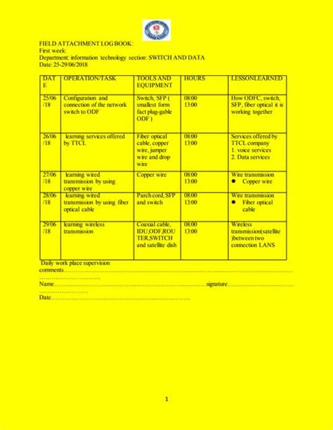 Sample Of A Logbook For Bachelor Of Science In Computer Science Software Engineering