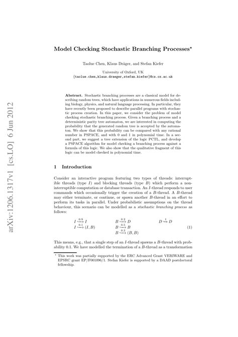 Pdf Model Checking Stochastic Branching Processes